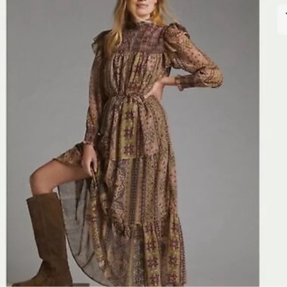 Anthropologie | Dresses | Anthropologie X Lhani Smocked Maxi Dress ...